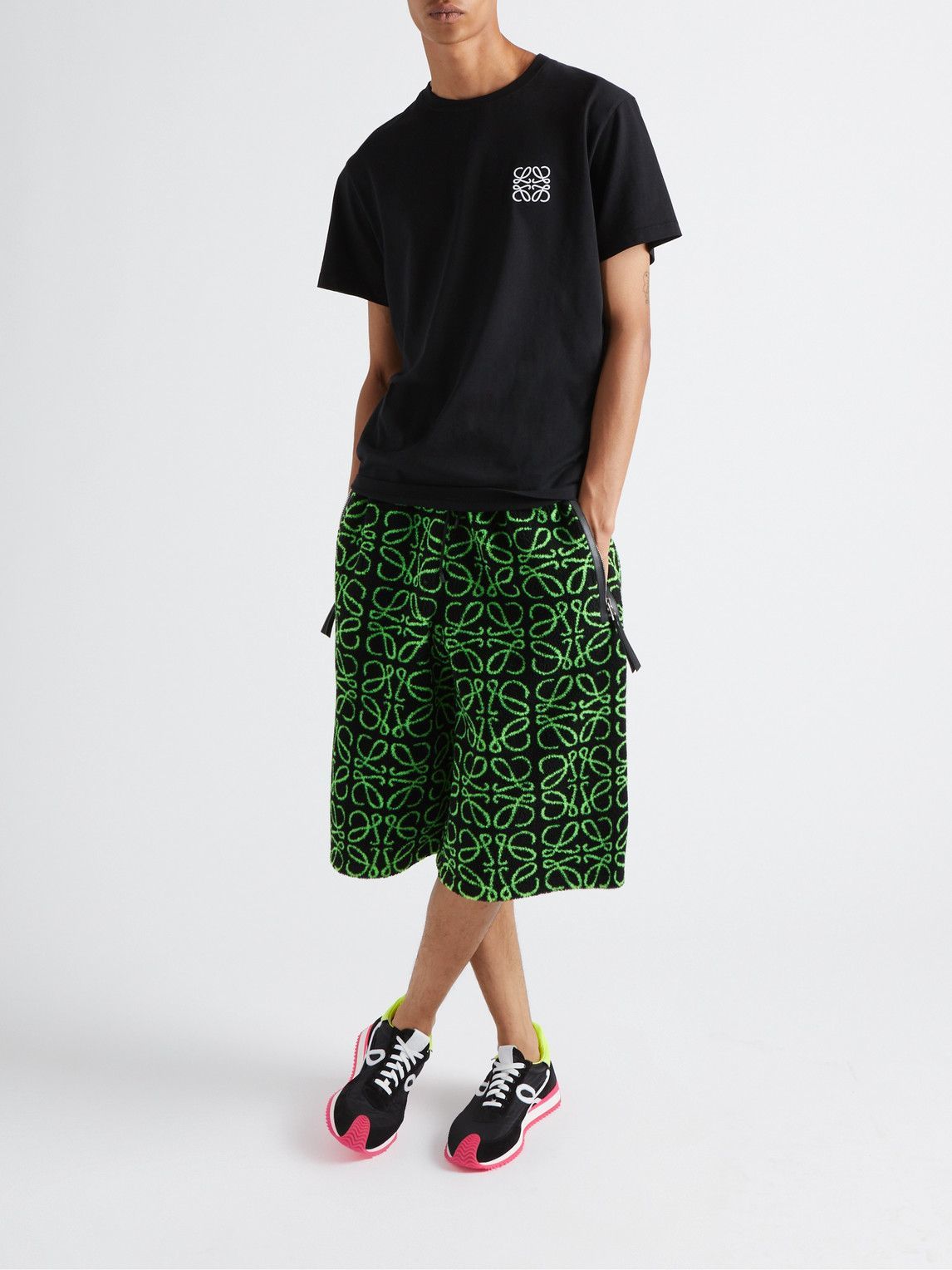 Loewe - Flow Runner Leather-Trimmed Suede and Nylon Sneakers - Black Loewe