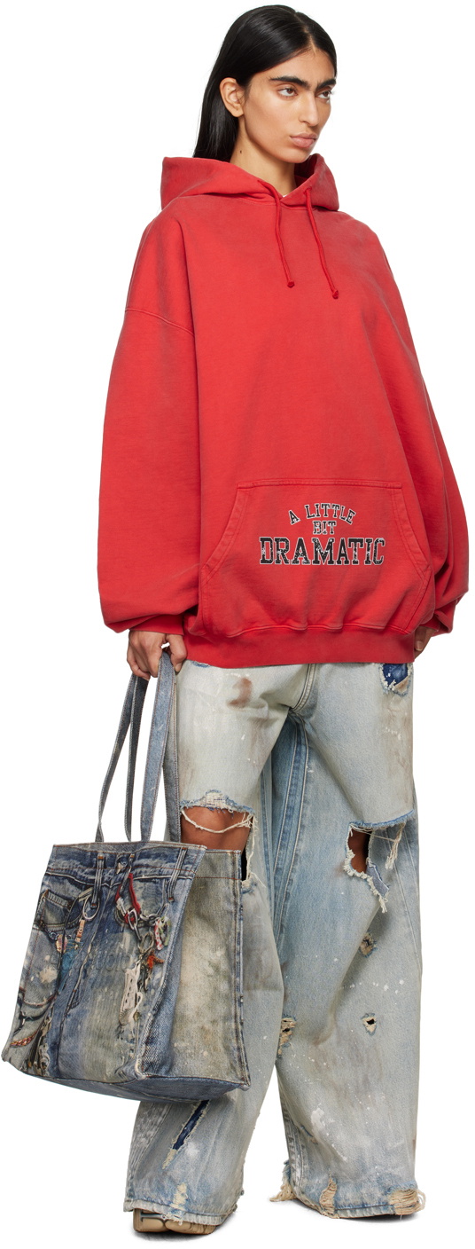 VETEMENTS Red 'A Little Bit Dramatic' Hoodie Vetements