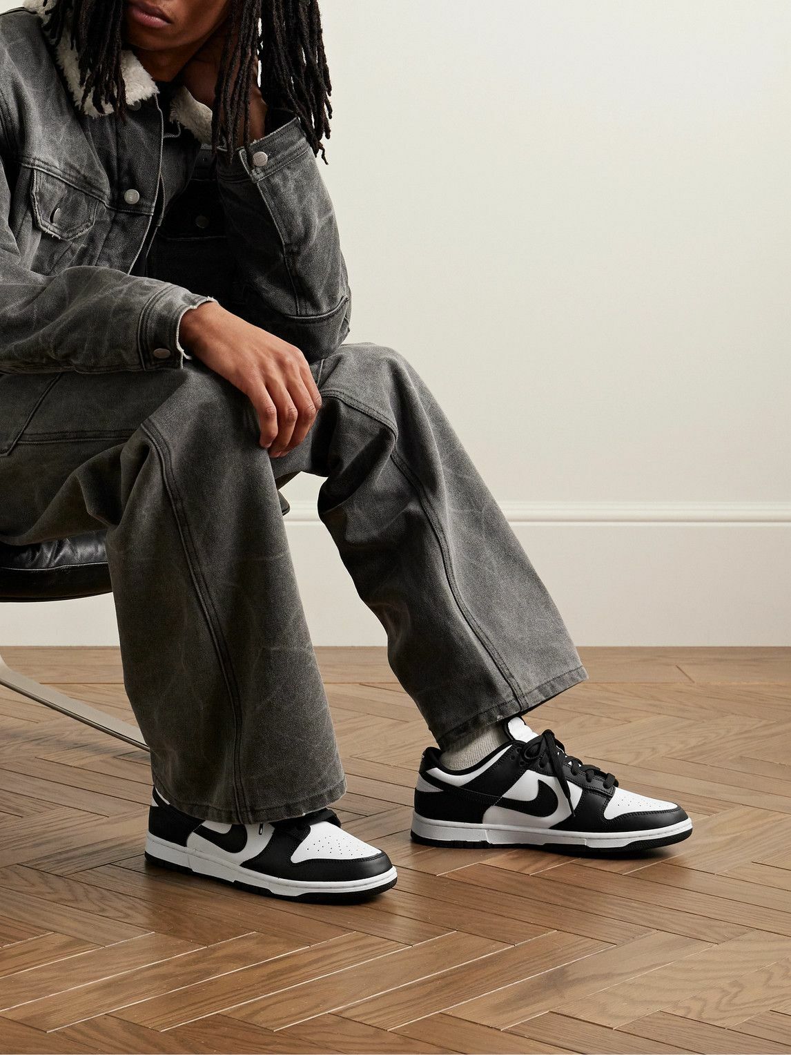 Nike - Dunk Low Retro Leather Sneakers - Black Nike