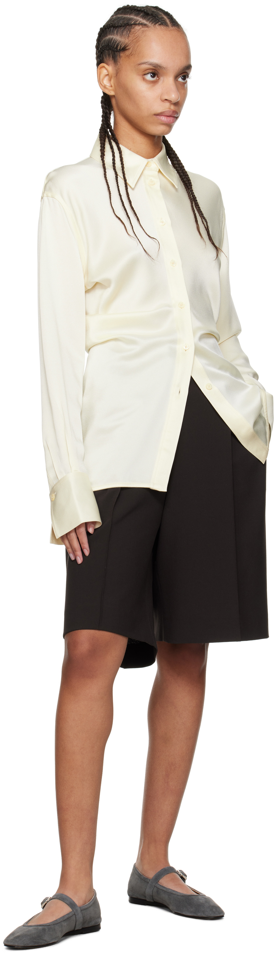 Le Monde Beryl Gray Mary Jane Ballerina Flats Le Monde Beryl