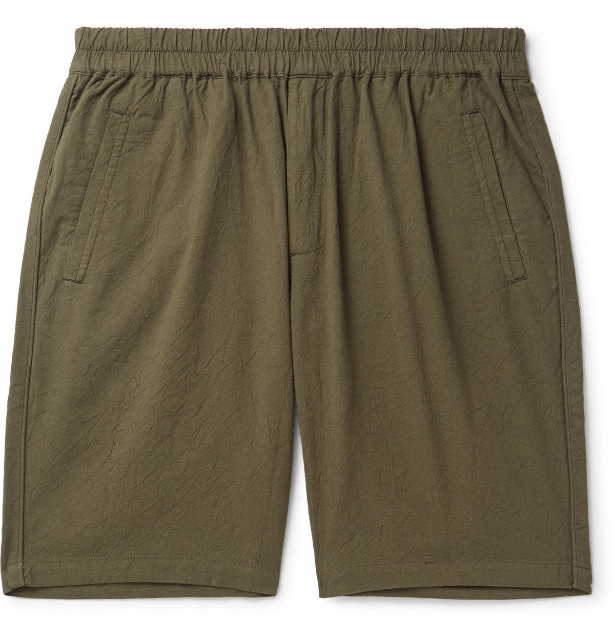 Folk - Crinkled-Cotton Shorts - Green Folk