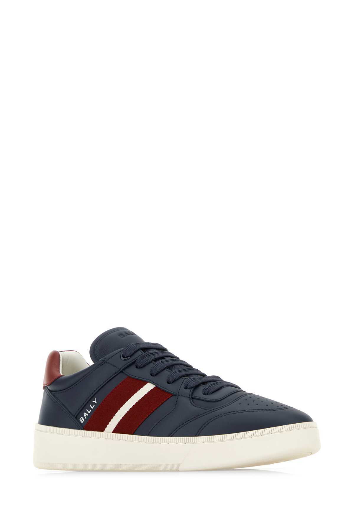 Bally Navy Blue Leather Rebby Sneakers Bally