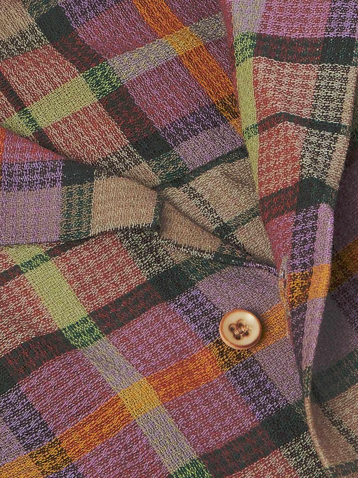 The Elder Statesman - Burnout Camp-Collar Checked Wool Shirt - Multi ...