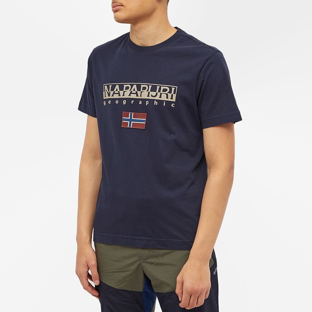Napapijri Men's Logo Flag T-Shirt in Blue Marine Napapijri