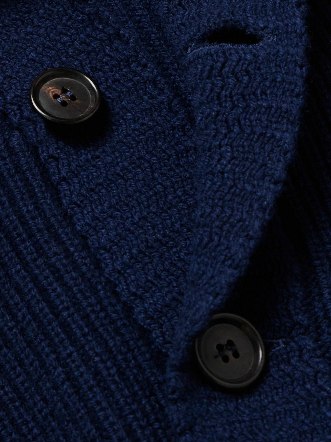 William Lockie - Duncan Shawl-Collar Ribbed Merino Wool and Cashmere ...