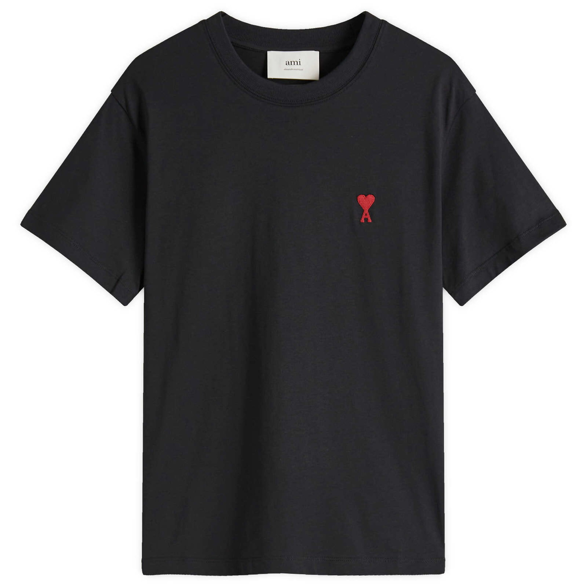 AMI Paris Men's Small Red ADC Classic T-Shirt in Black AMI