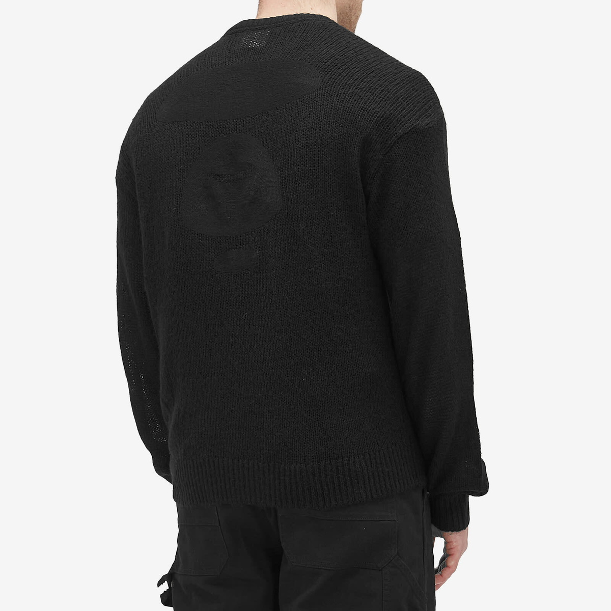 Men's AAPE Logo Mohair Knit Sweater in Black AAPE by A Bathing Ape