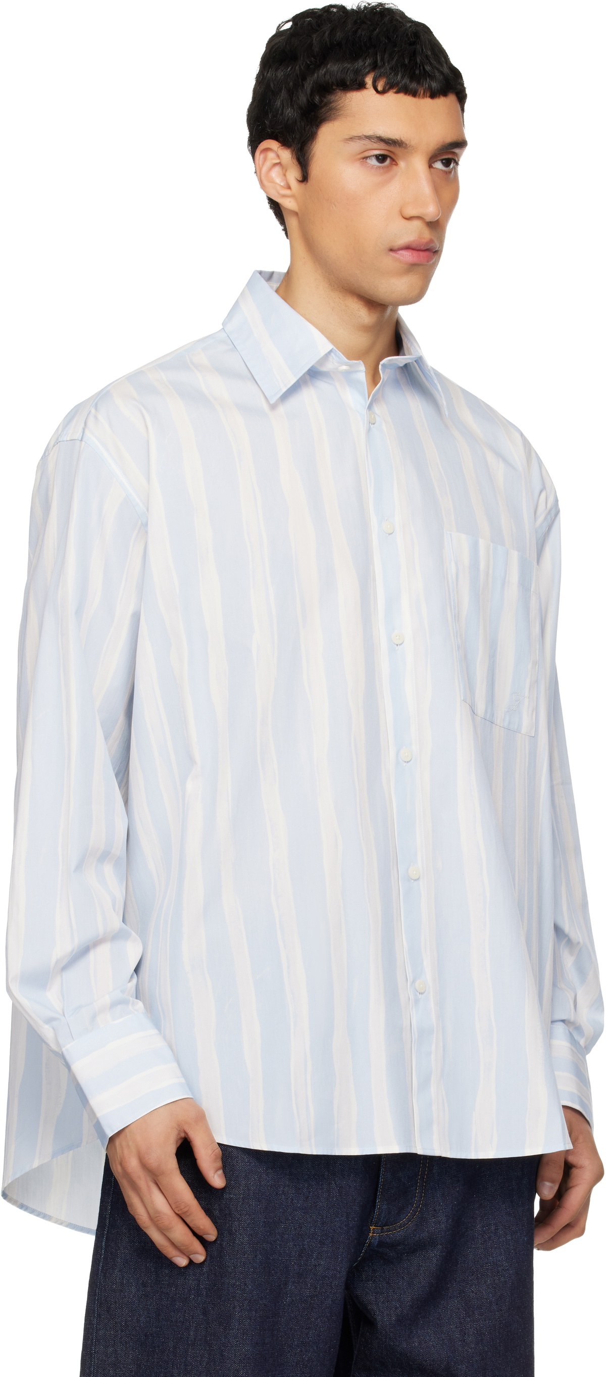 JACQUEMUS Blue & Off-White 'The Camargue' Shirt Jacquemus