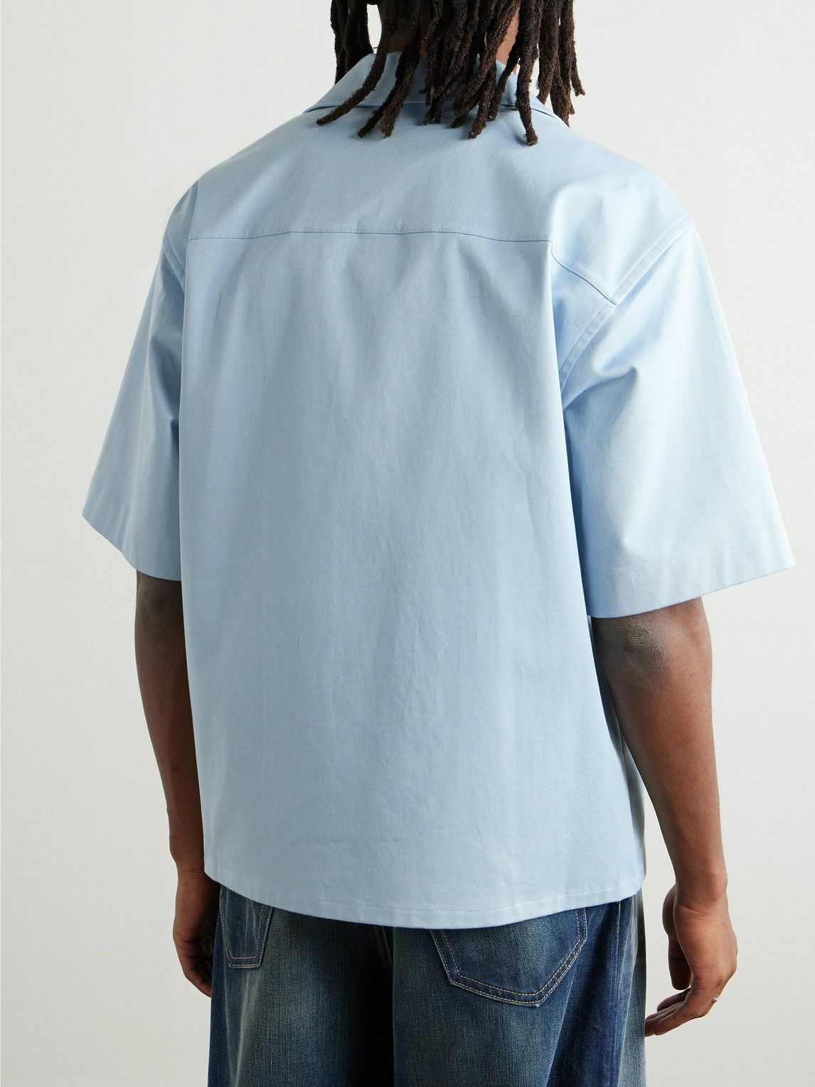 Marni - Convertible-Collar Logo-Embroidered Stretch-Cotton Gabardine ...