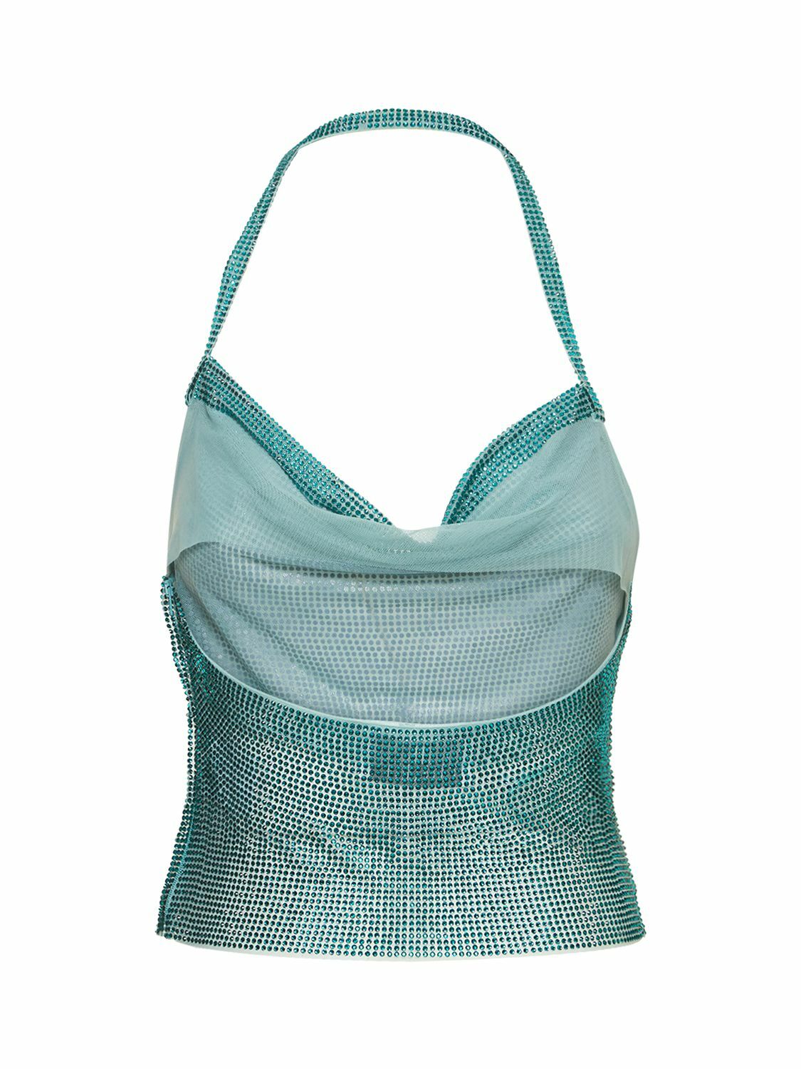 GIUSEPPE DI MORABITO - Embellished Net Halter Top Giuseppe di Morabito