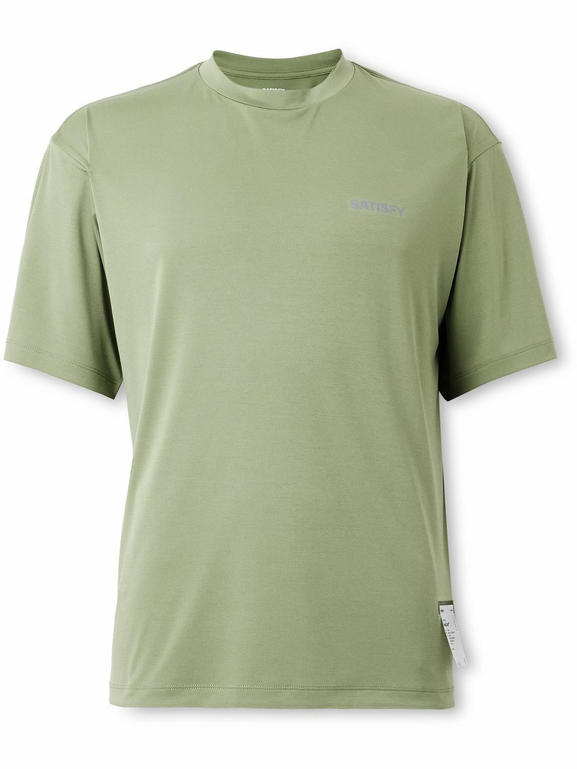 Satisfy - Logo-Print Auralite™ T-Shirt - Green Satisfy