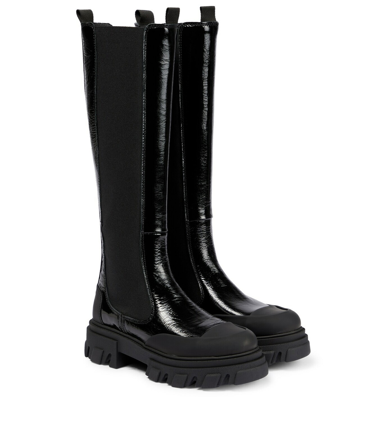 Ganni Patent leather knee-high boots GANNI