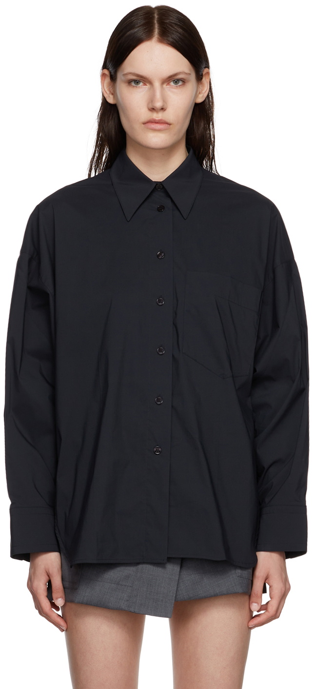LOW CLASSIC Navy Sleeve Point Shirt Low Classic