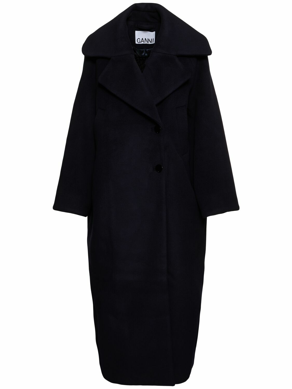GANNI Boiled Wool Blend Coat GANNI
