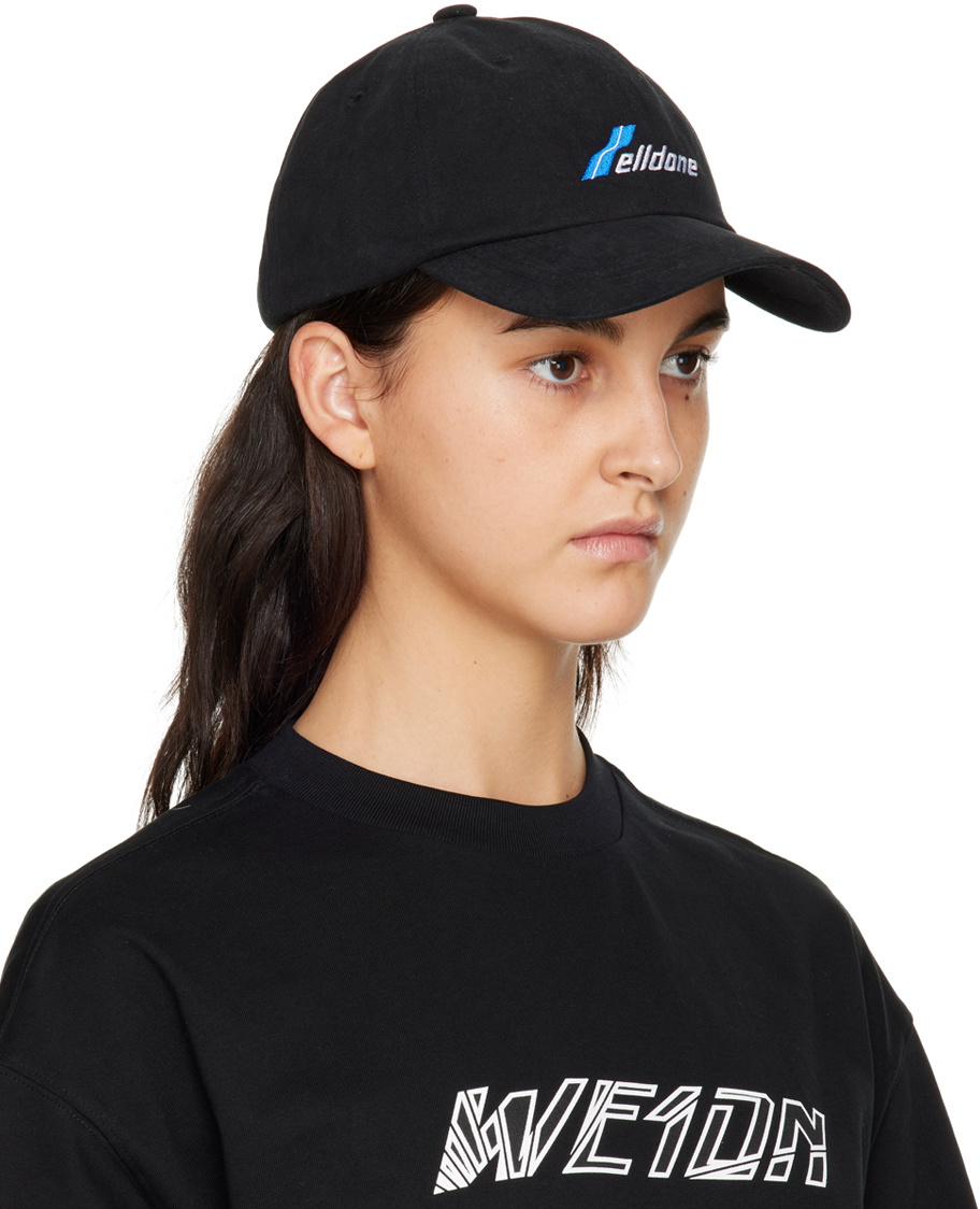 We11done Black Embroidered Logo Cap We11done