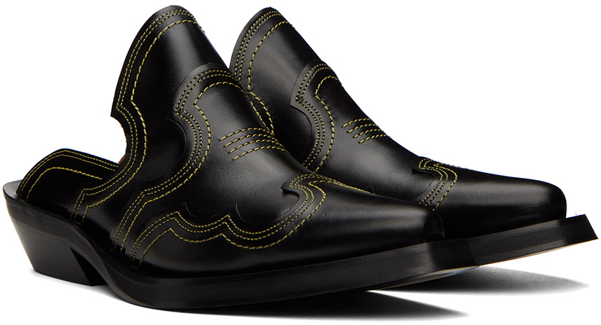 GANNI Black & Yellow Western Mules GANNI
