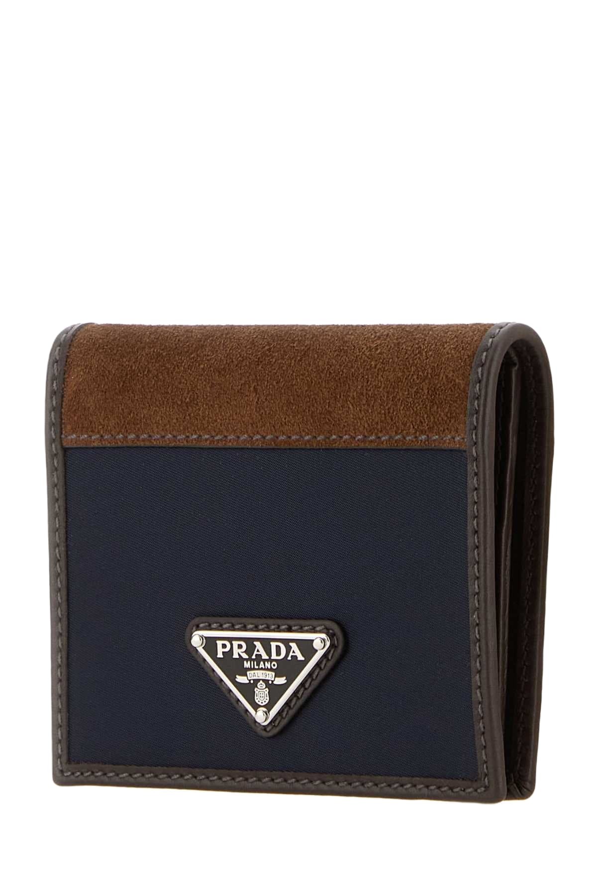 Prada Two-tone Fabric And Suede Wallet Prada