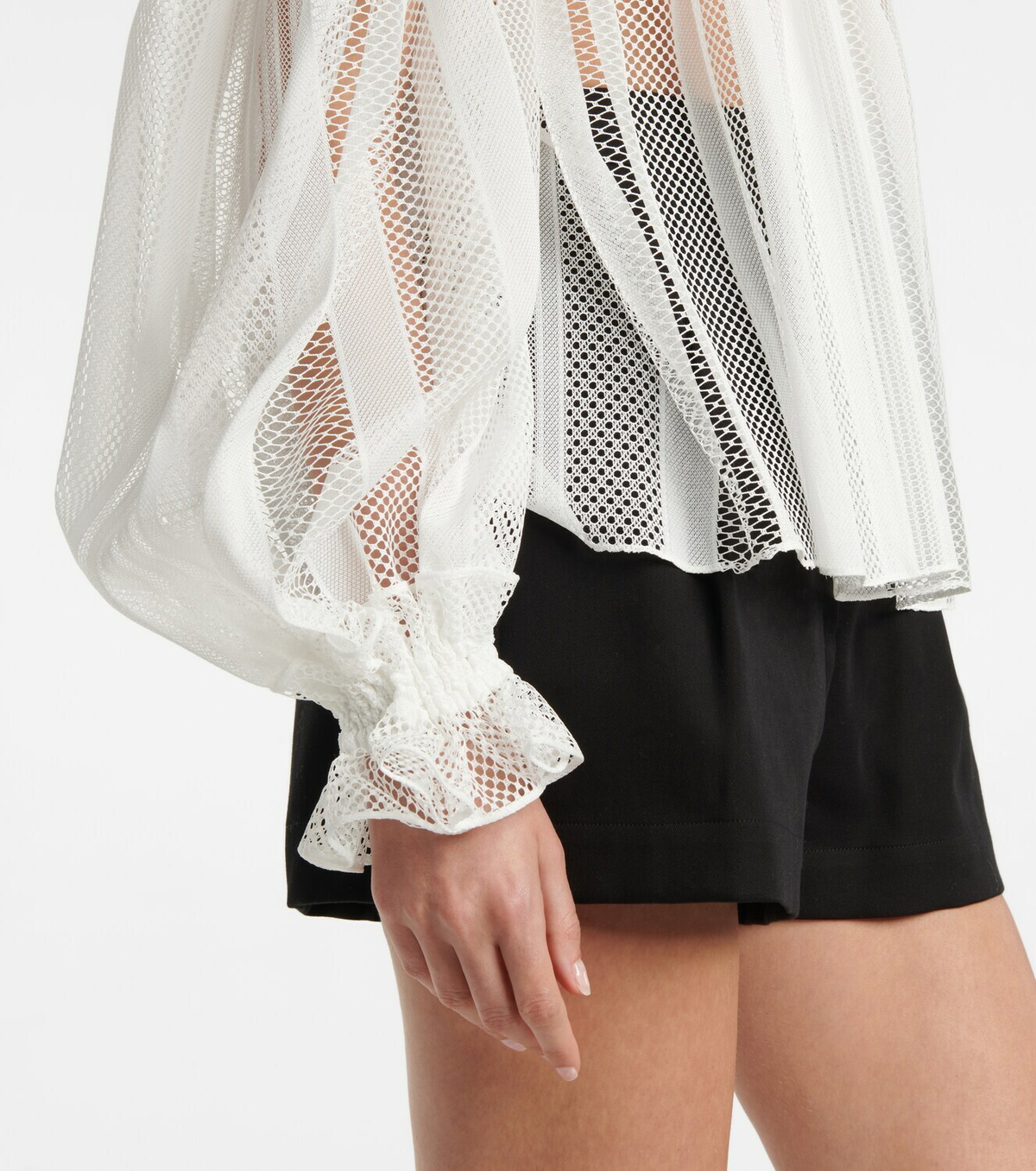 Alaïa Off-shoulder mesh blouse ALAÏA