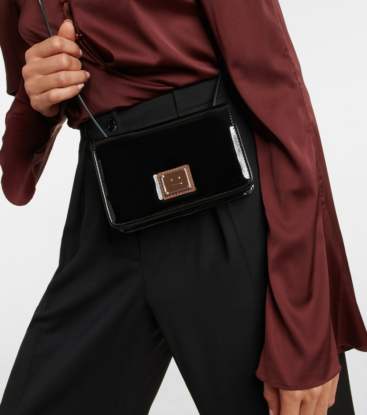 Acne Studios - Face Mini faux leather crossbody bag Acne Studios