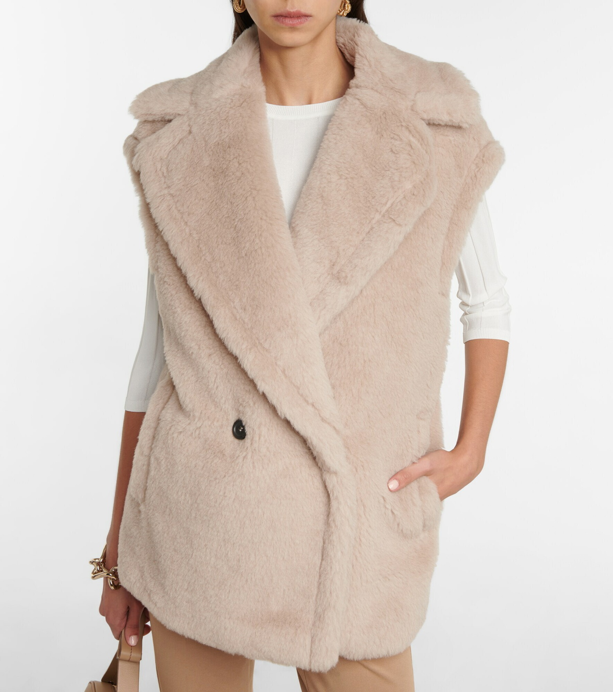 Max Mara - Libano alpaca wool-blend teddy vest Max Mara