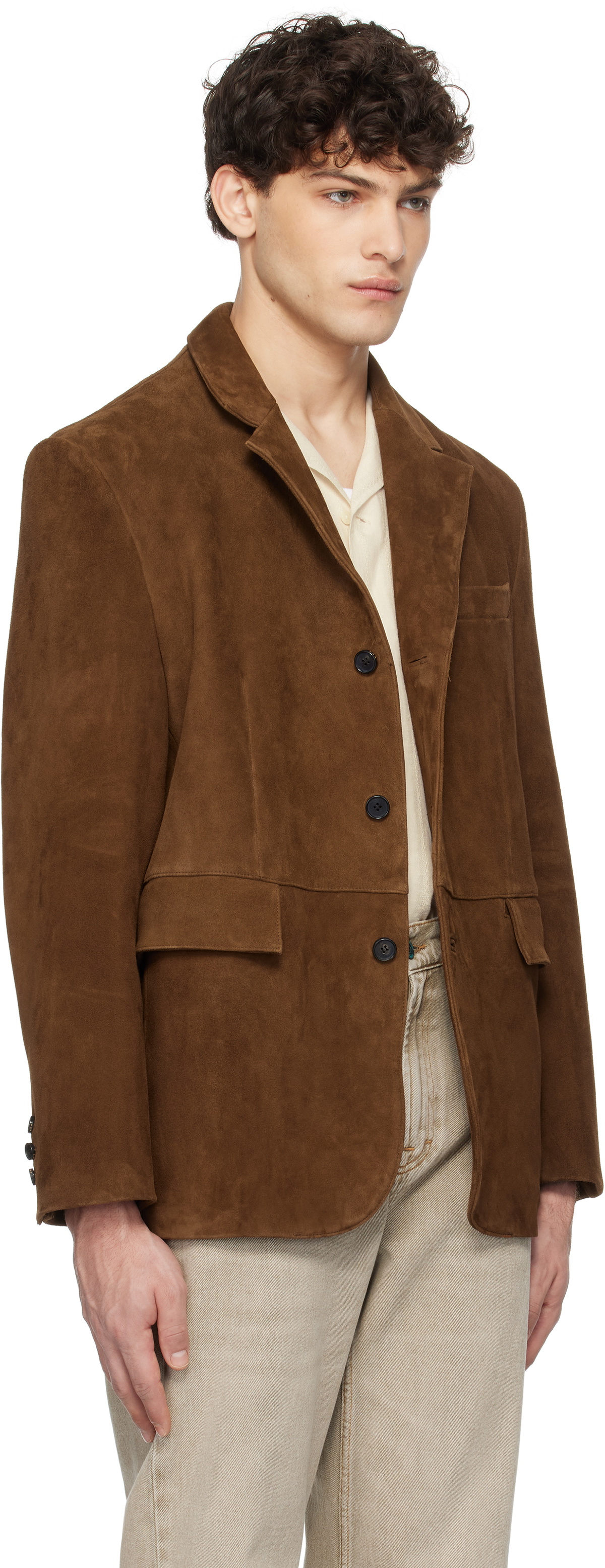 Tonywack Brown Suede Tailored Leather Jacket Tonywack