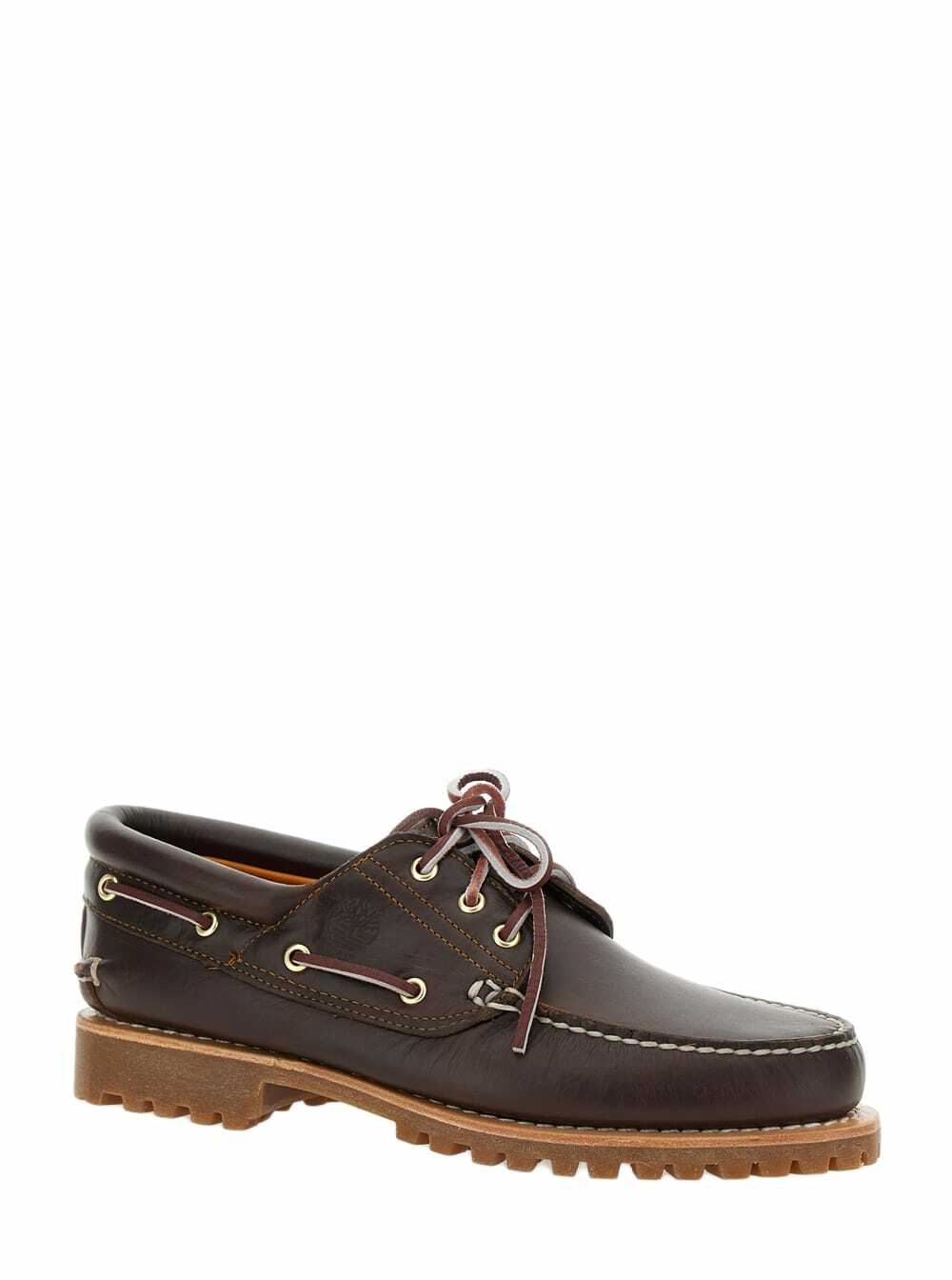 Timberland Brown Loafers With Embossed Logo On The Side And Low Block ...