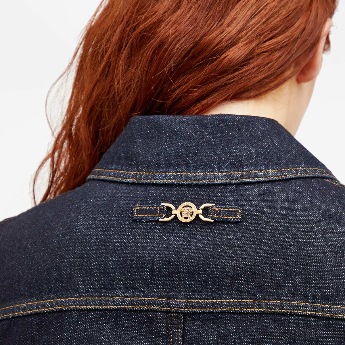 Versace Women's Denim Jacket in Dark Blue Versace