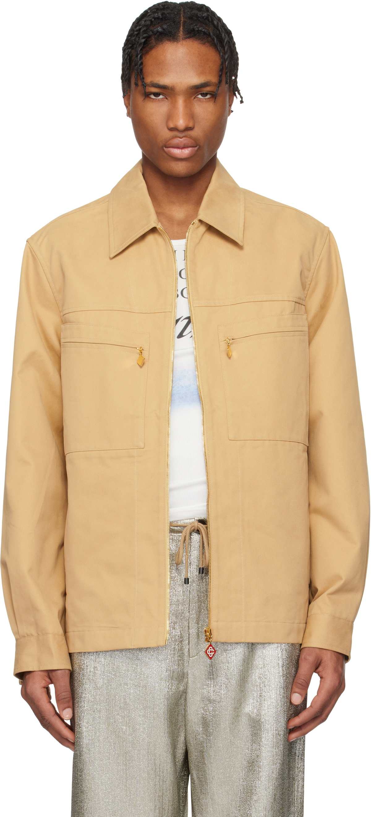 Casablanca Tan Zip Jacket Casablanca