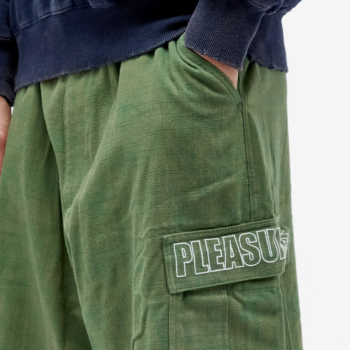 Pleasures Men's Visitor Wide Fit Cargo Pants in Green PLEASURES