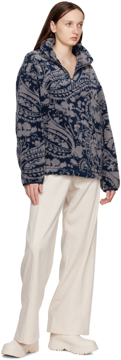 Holzweiler Blue Archie Paisley Sweater Holzweiler
