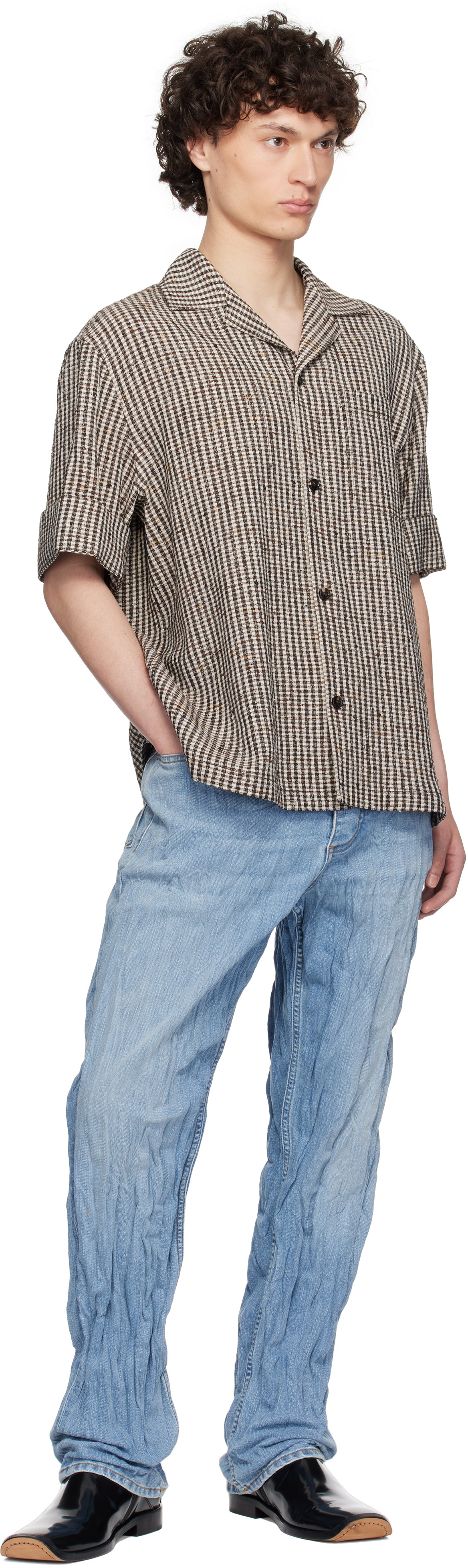 Bottega Veneta Blue Crushed Jeans Bottega Veneta