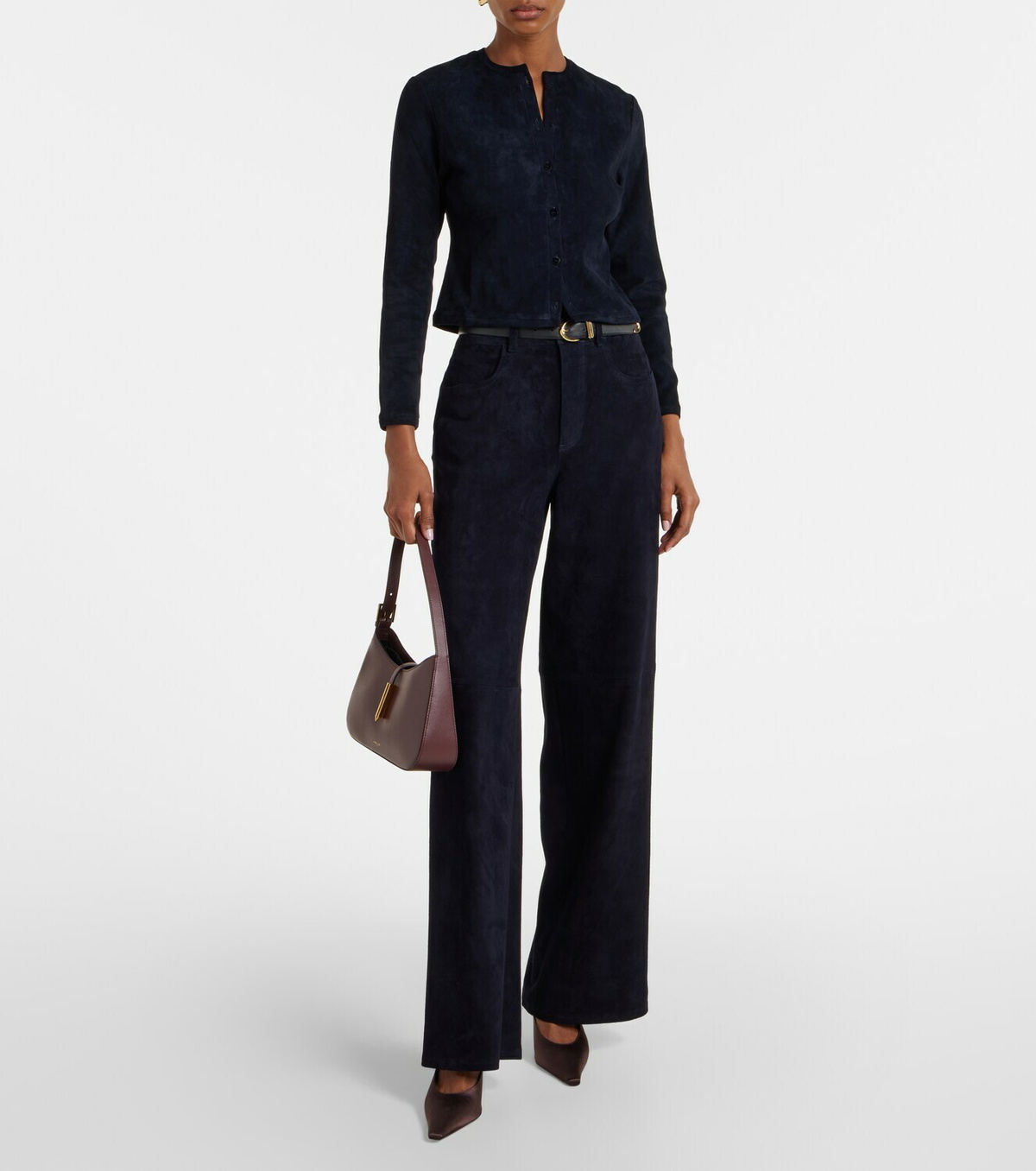 Stouls Mytheo high-rise suede wide-leg pants Stouls