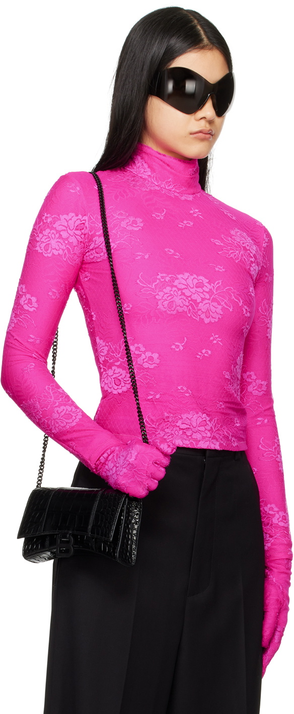 Balenciaga Pink Lingerie Turtleneck Balenciaga