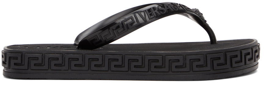 Versace Black Greca Sandals Versace