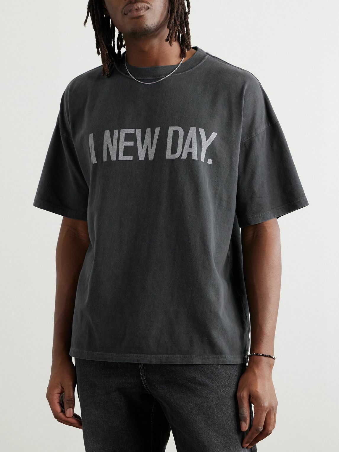 Remi Relief - Printed Cotton-Jersey T-Shirt - Black Remi Relief