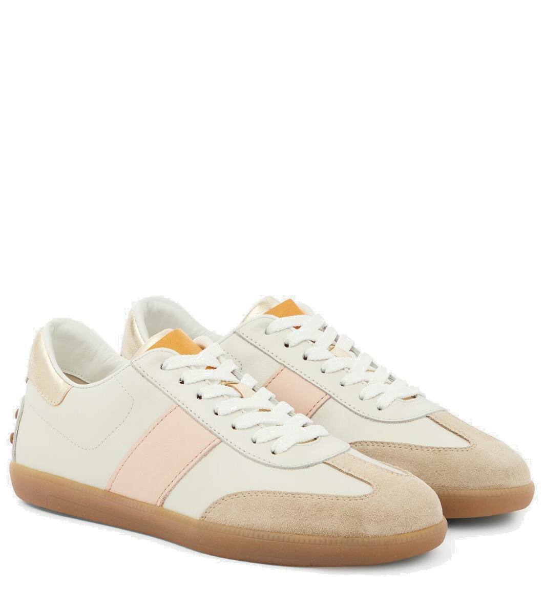 Tod's Tabs suede-trimmed leather sneakers Tod's