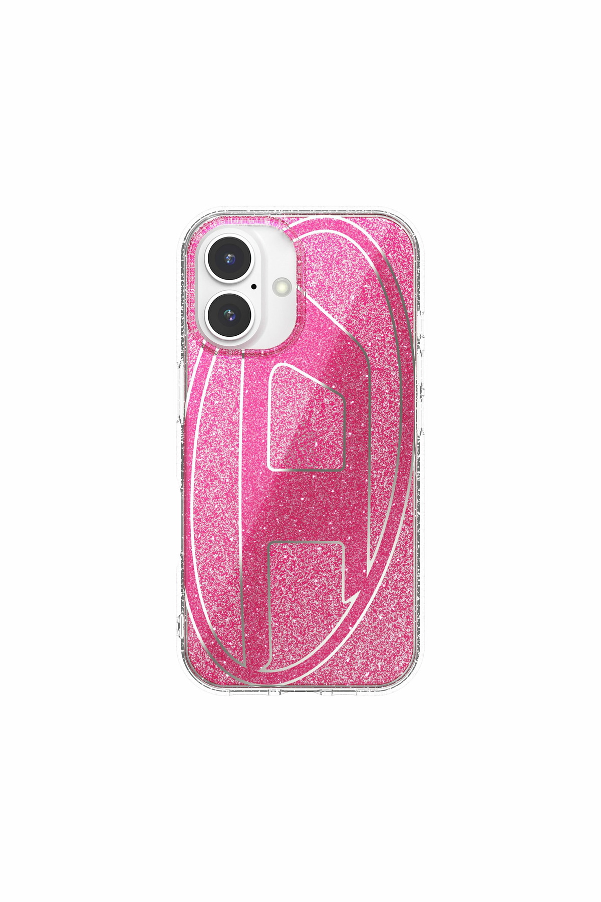 Diesel Oval D Glitter Case for i P 16 - Cases - Unisex - Pink Diesel