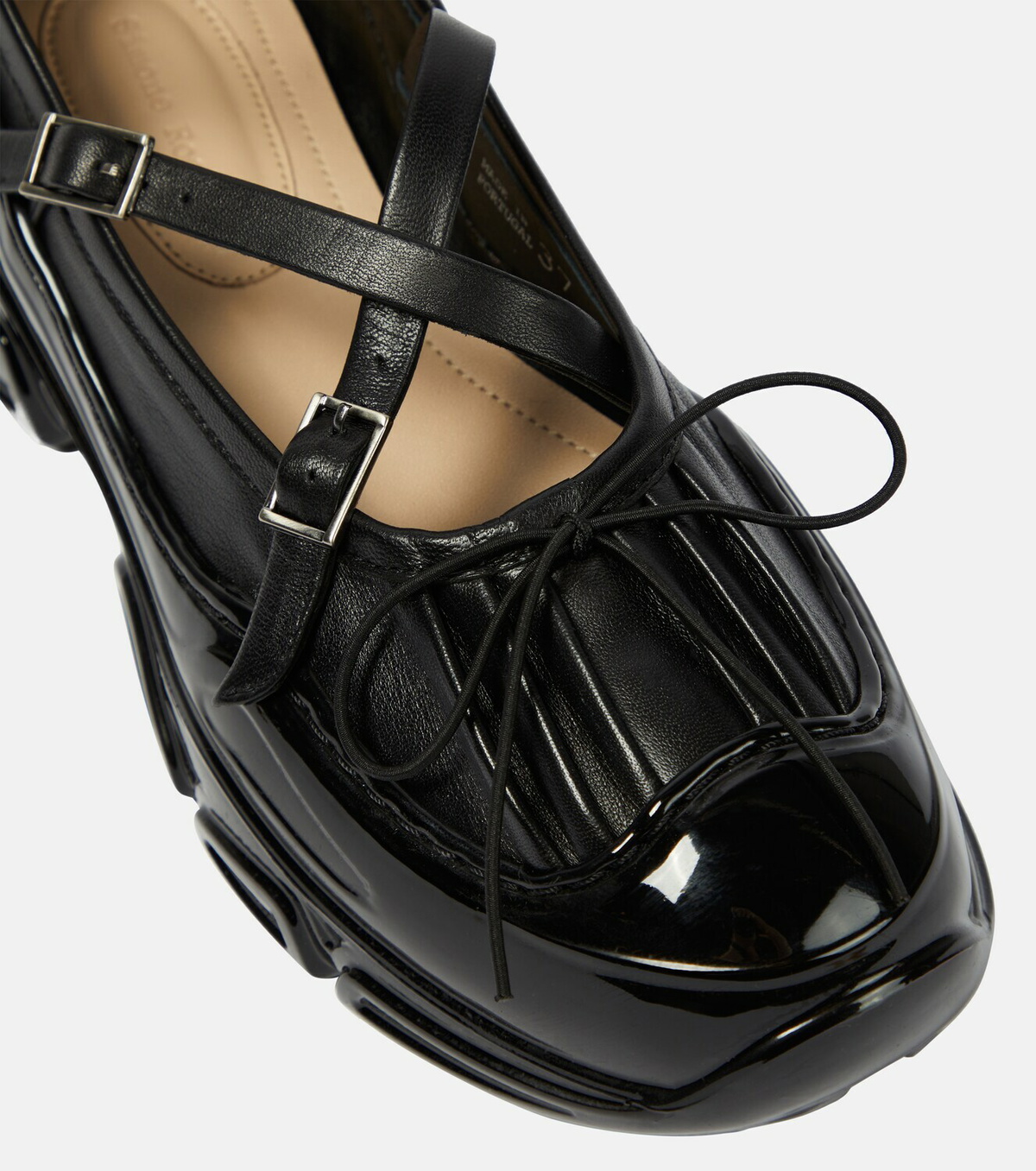 Simone Rocha Pleated leather ballet flats Simone Rocha