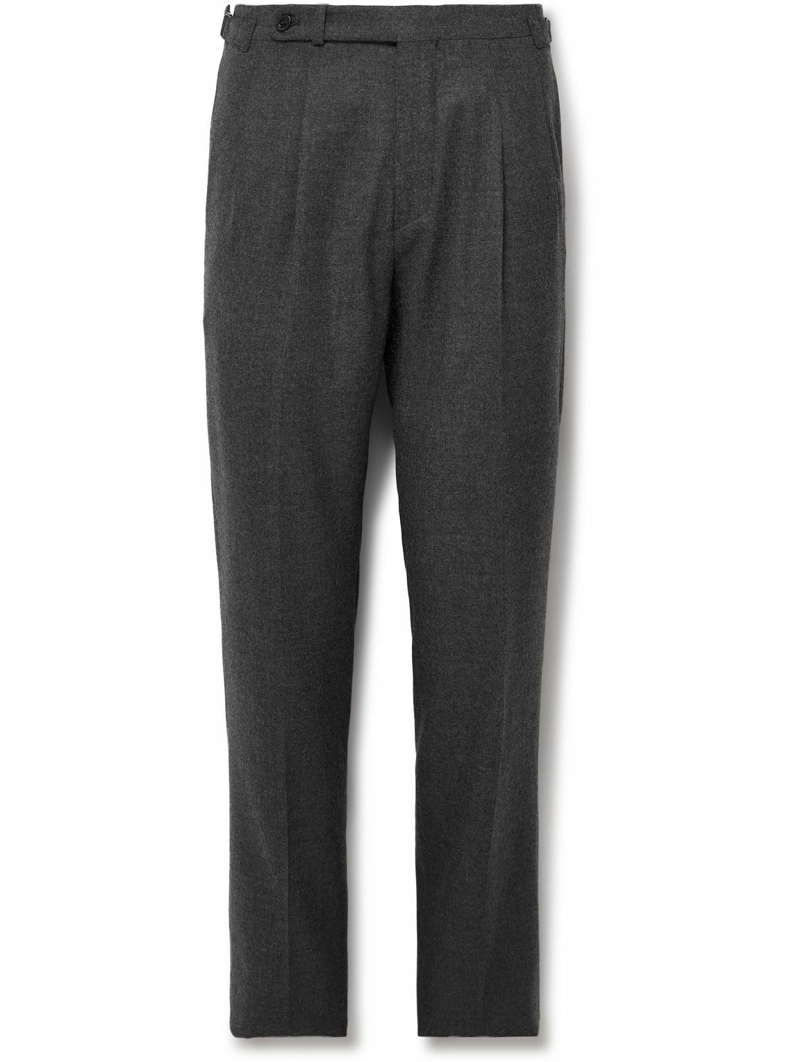Boglioli - Slim-Fit Pleated Virgin Wool-Flannel Suit Trousers - Gray Boglioli