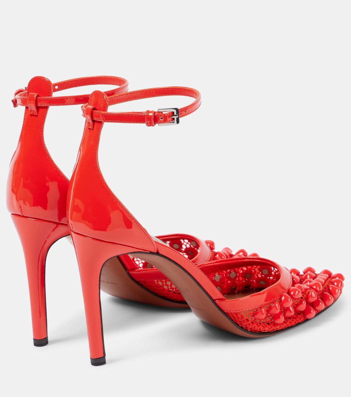Alaïa Studded mesh and leather pumps ALAÏA