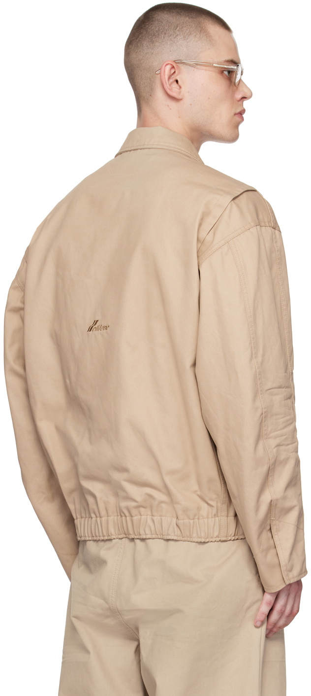 We11done Beige Washed Work Denim Jacket We11done