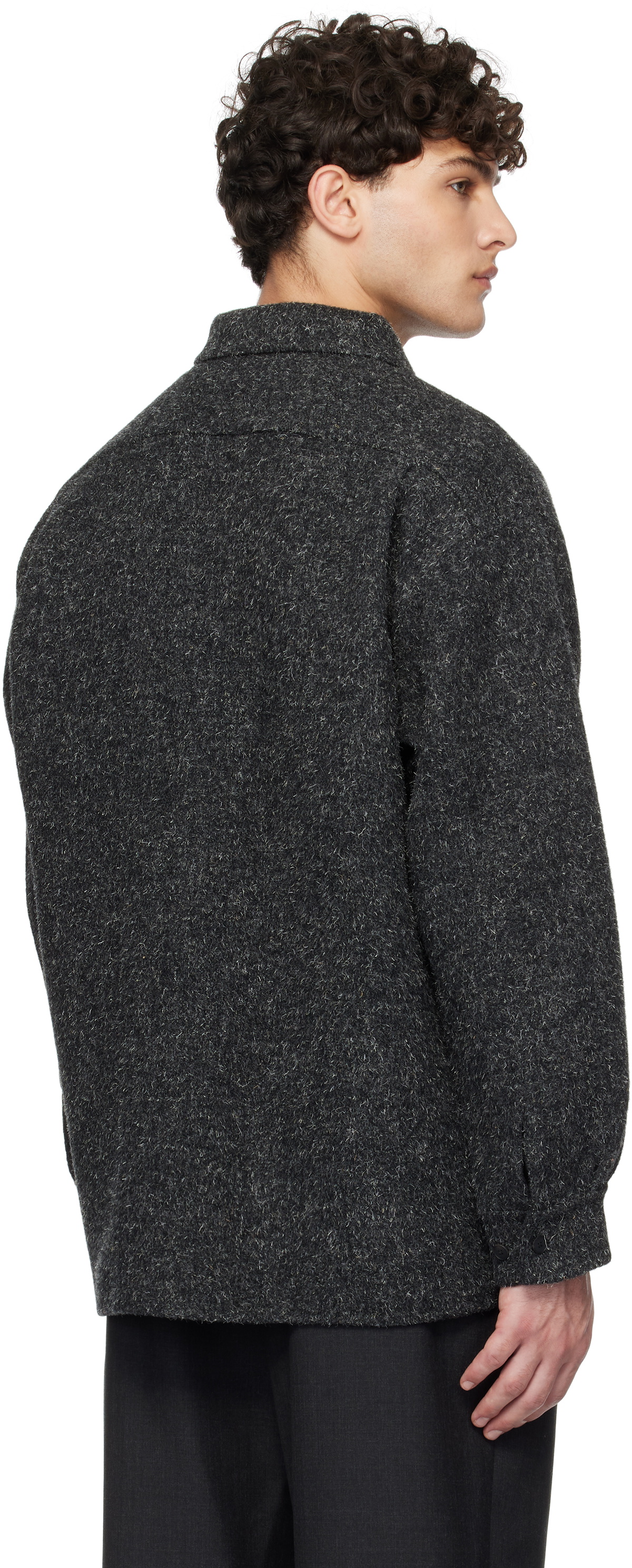 YLÈVE Gray Wool Kemp Overshirt YLÈVE