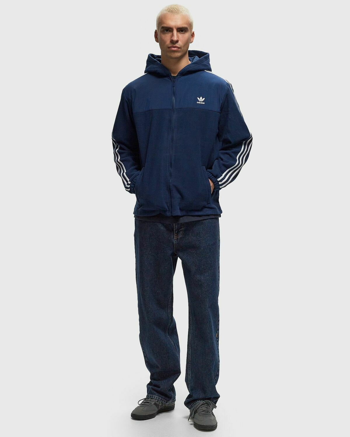 Adidas Fleece Hoodie Blue - Mens - Hoodies adidas
