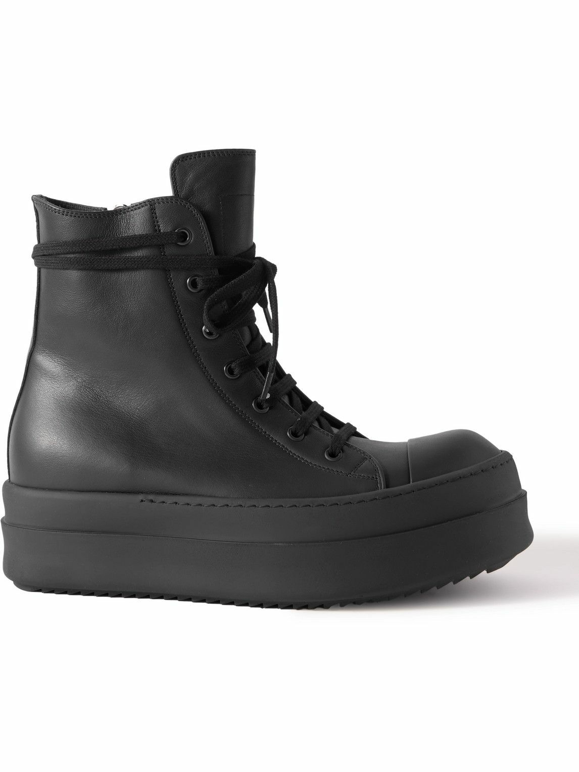 Rick Owens - Mega Bumper Leather High-Top Sneakers - Black Rick Owens