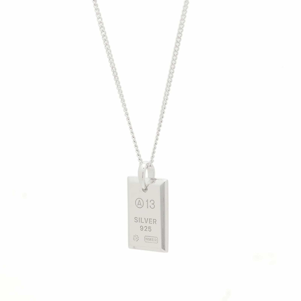 NUMBERING Men's Square Bar Pendant Necklace in Silver Numbering