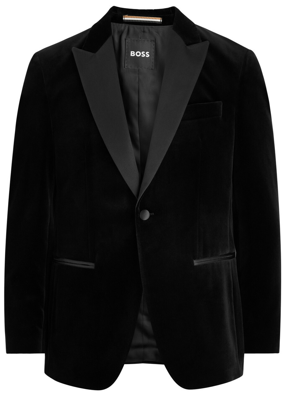 Boss Hutson Velvet Blazer Black BOSS