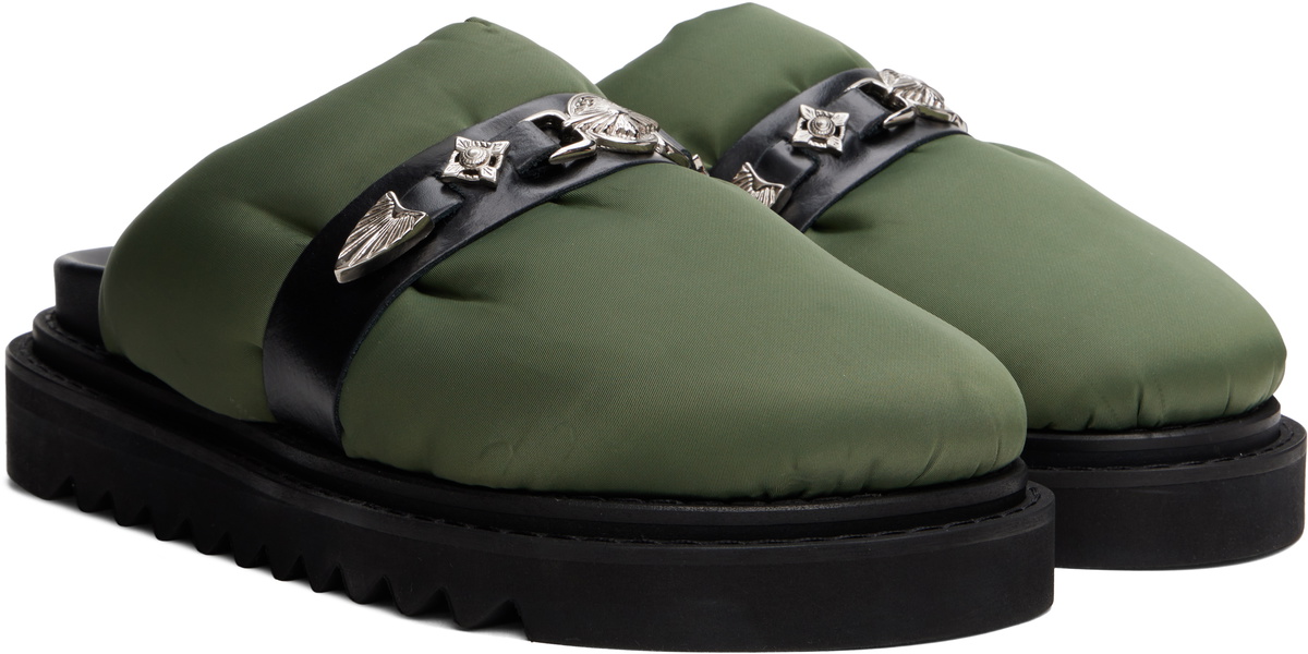 Toga Virilis Green Nylon Slip-on Loafers Toga Virilis