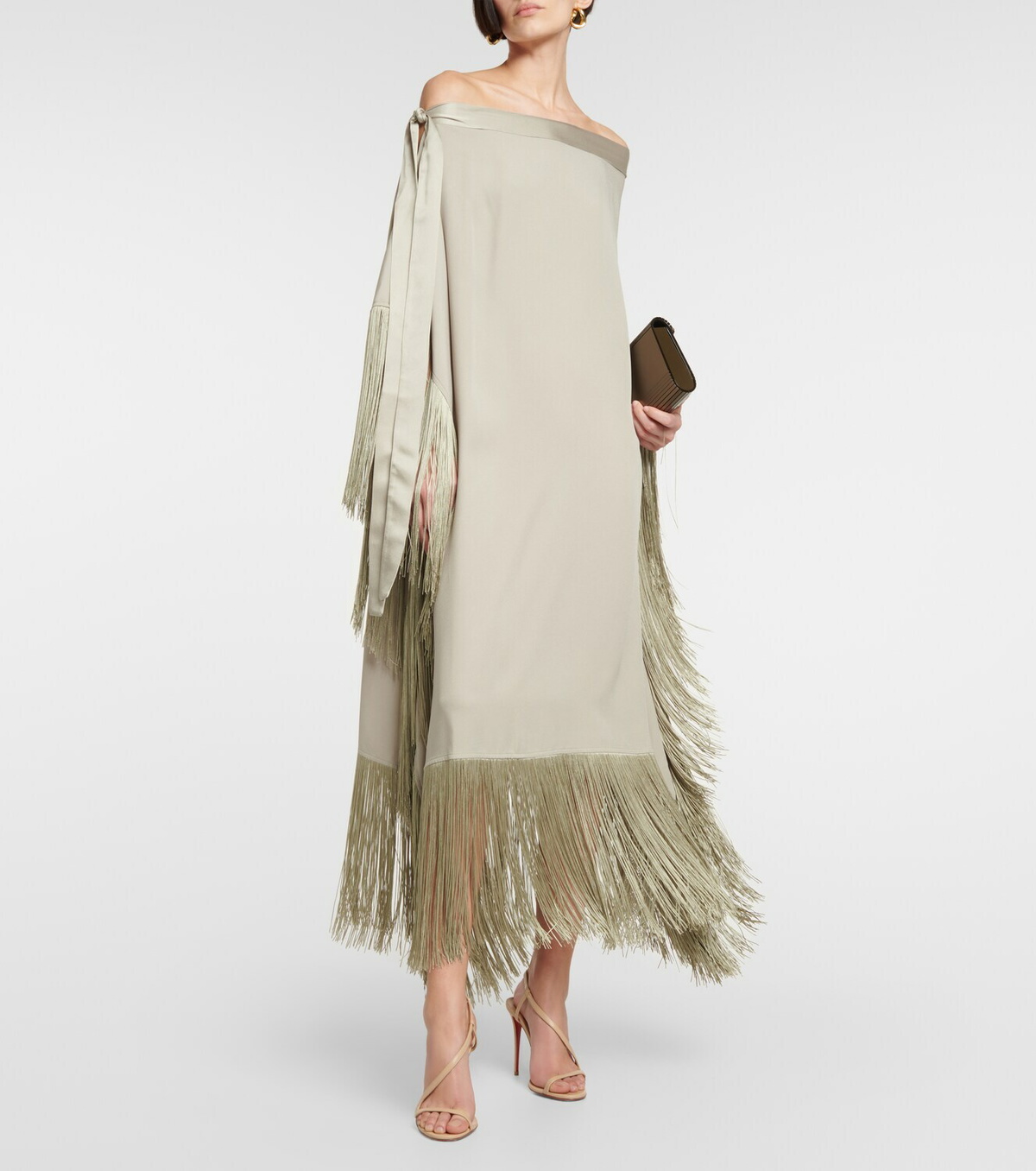 Taller Marmo Fringed off-shoulder maxi dress Taller Marmo