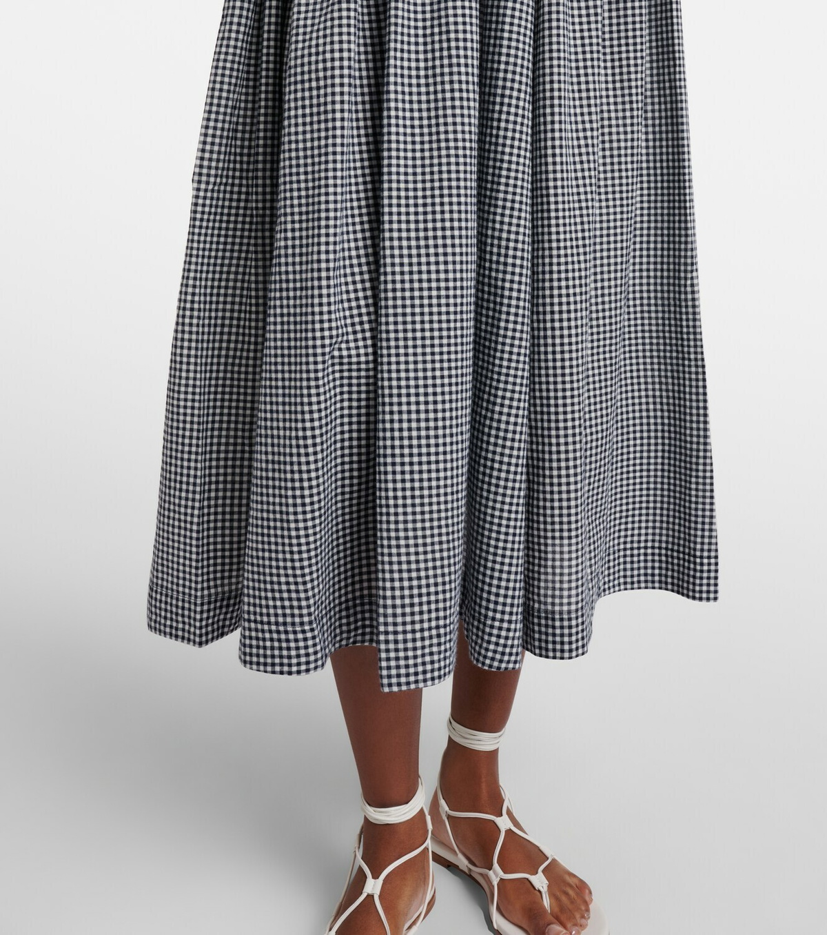 Dôen Quinley gathered gingham cotton midi dress DÔEN
