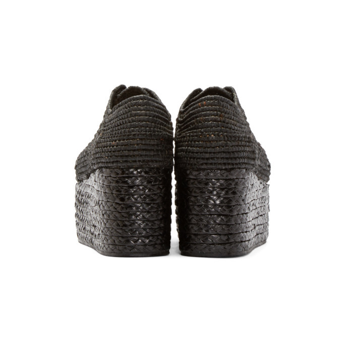 Clergerie Black Platform Raffia Pinto Shoes Clergerie